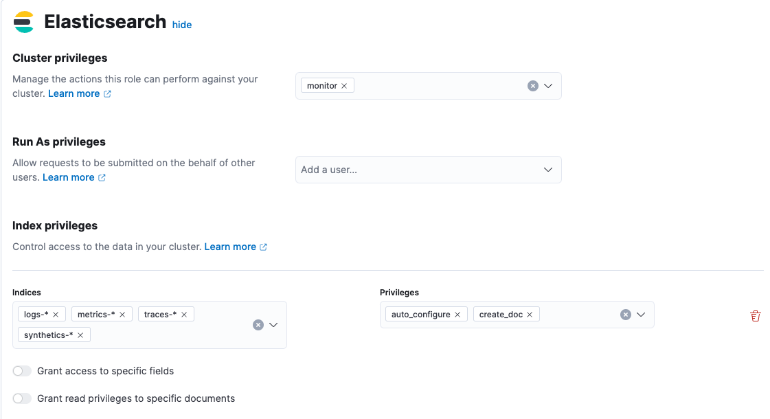 Grant standalone Elastic Agents access to Elasticsearch | Fleet and Elastic Agent Guide [8.19 ...