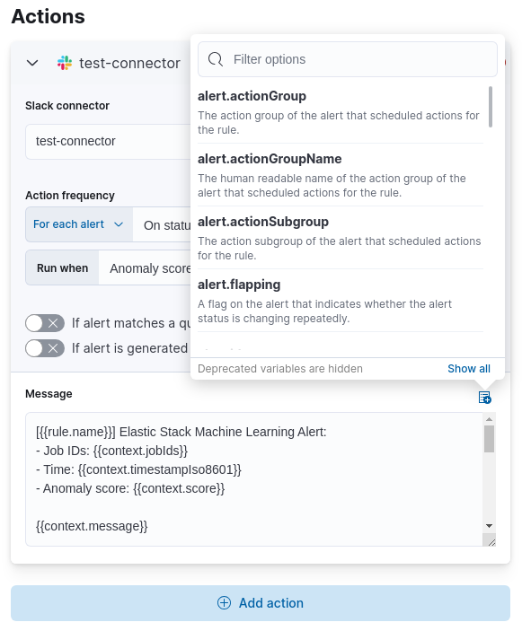 Generating alerts for anomaly detection jobs | Machine Learning in the Elastic Stack [8.19 ...