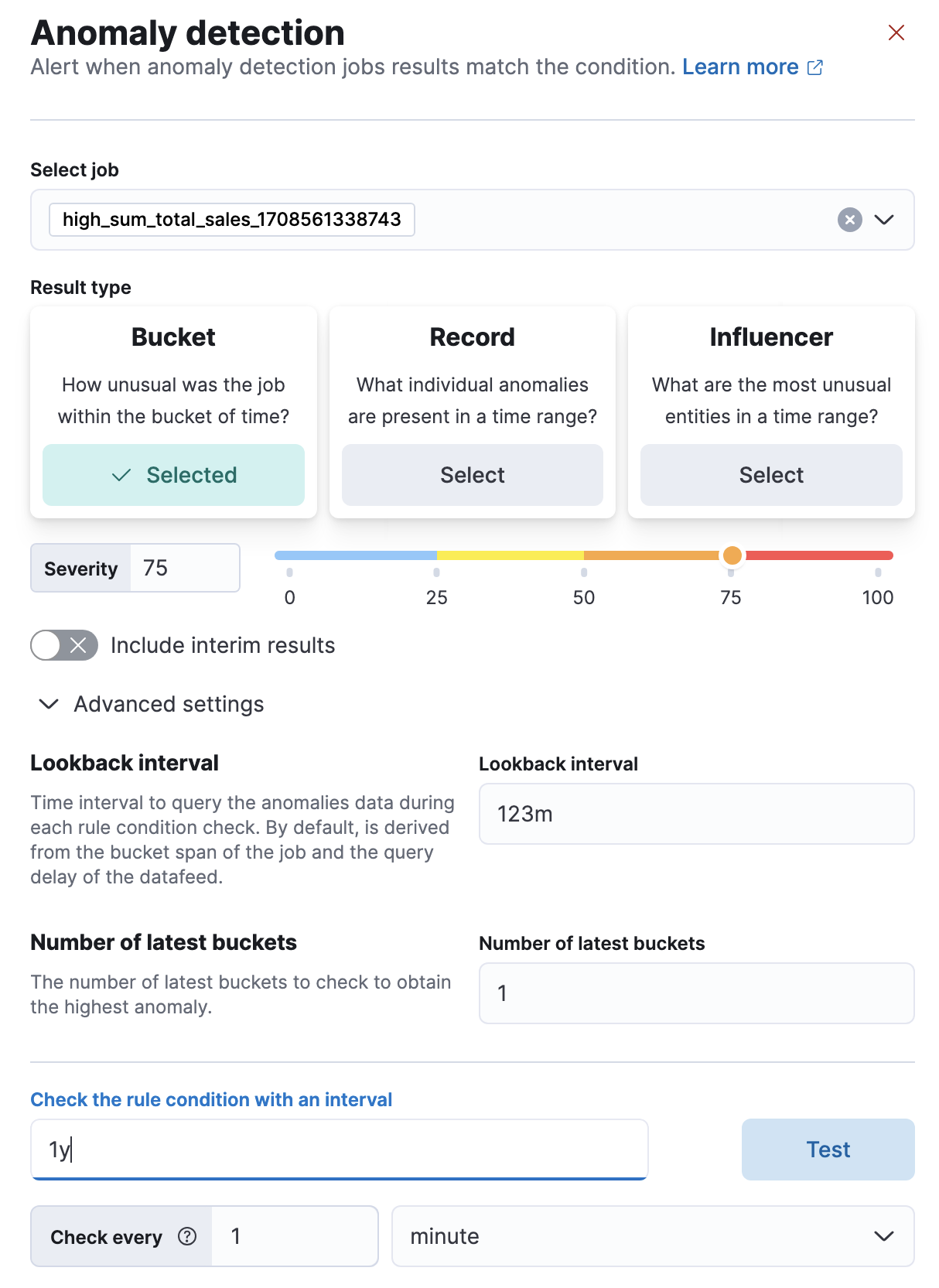Generating alerts for anomaly detection jobs | Machine Learning in the Elastic Stack [8.19 ...