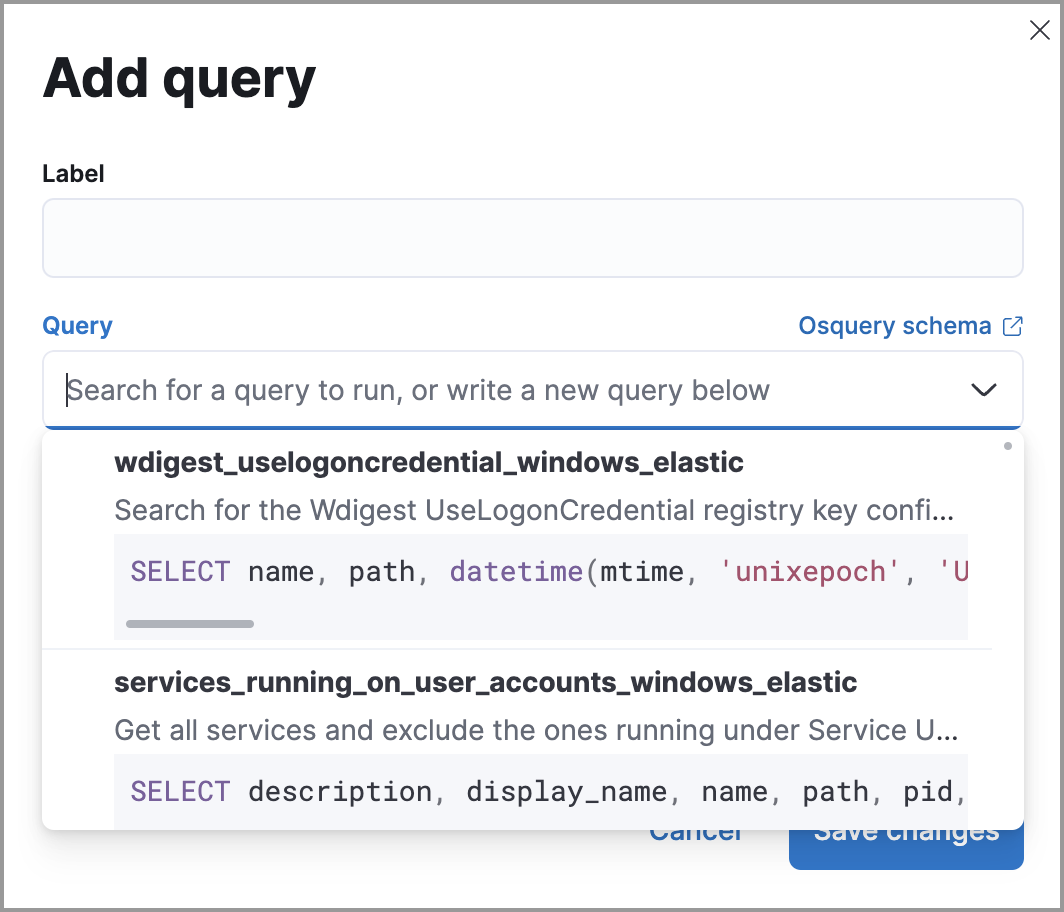 Run Osquery from investigation guides | Elastic Security [8.19] | Elastic