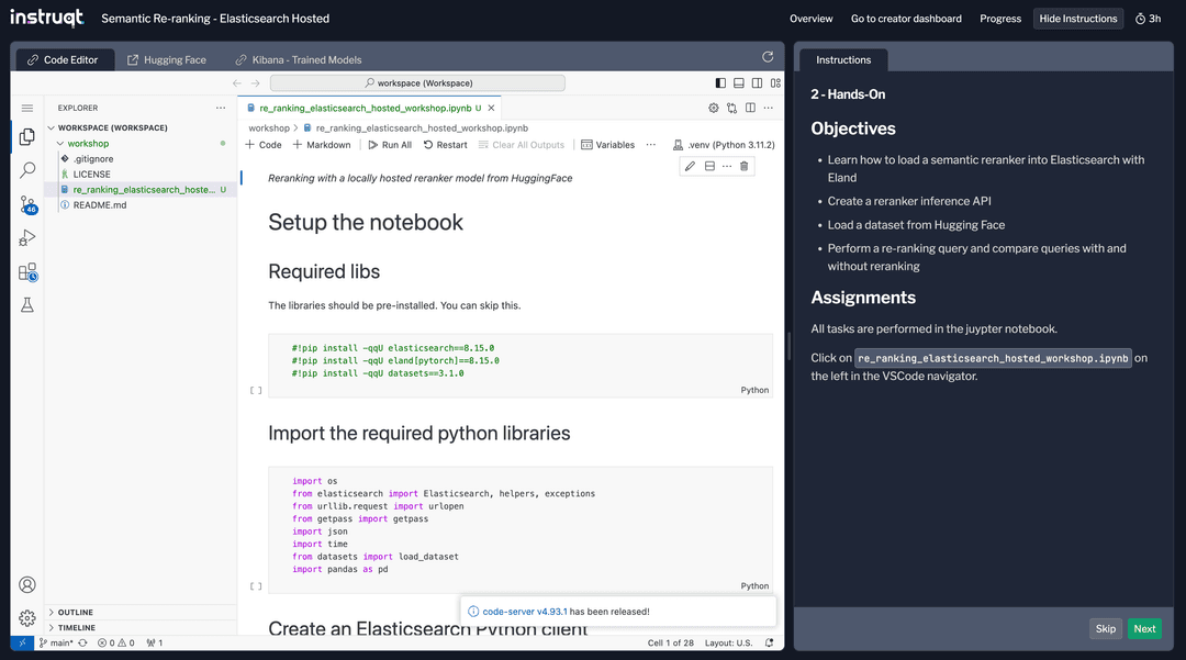 Reranking With An Elasticsearch Hosted Cross Encoder From Hugging Face Elasticsearch Labs